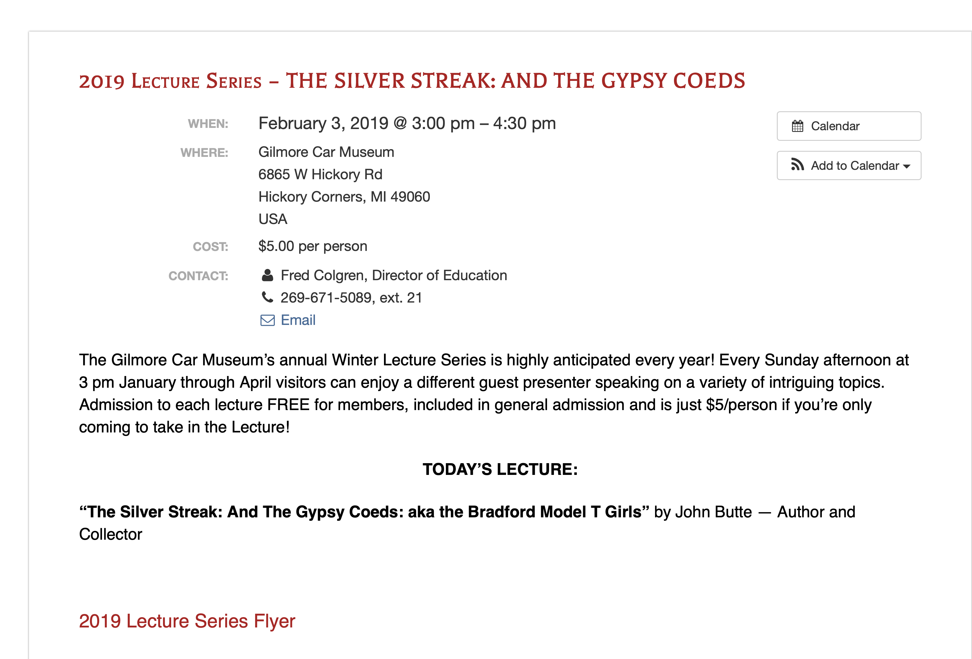 January 13, 2019: Silver Streak and Gypsy Coed story will be part of ...